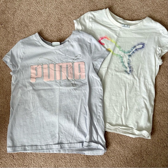 Puma | Shirts & Tops | Puma White And Pink Short Sleeve Tees Casual ...
